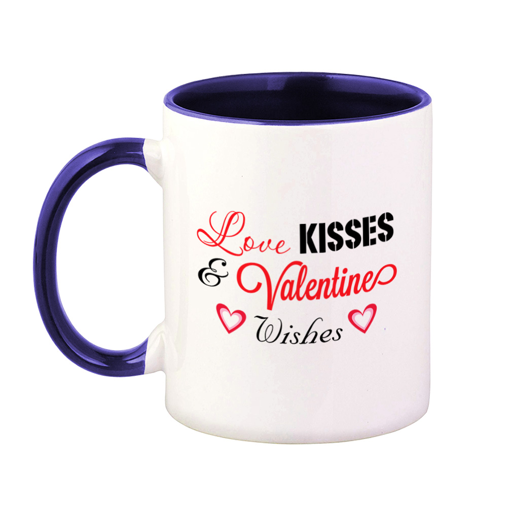 Ceramic Coffee Mug 11 Ounces Love Kisses Valentine Wishes Valentines ...