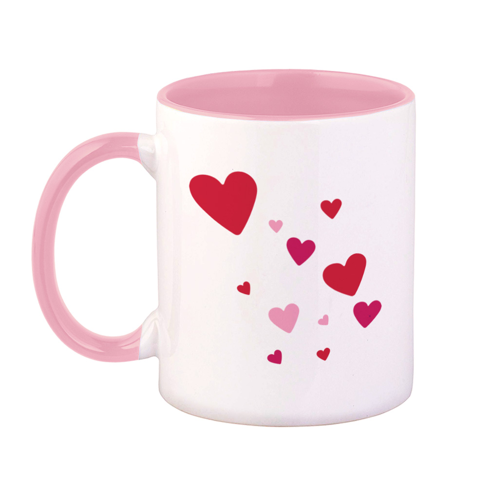 Ceramic Coffee Mug Dark Pink Hearts Holidays and Occasions Valentins ...