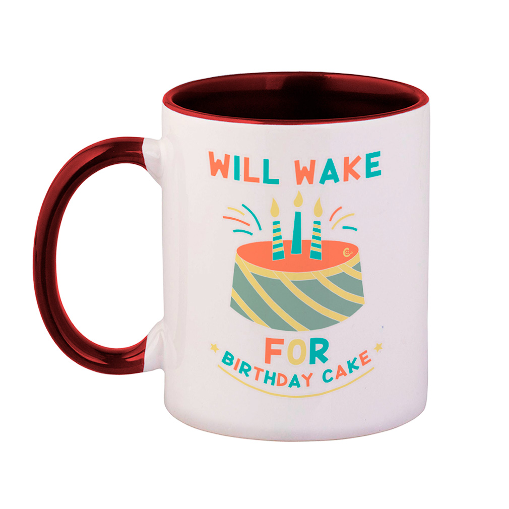 Ceramic Colorful Coffee Mug 11 Ounces Will Wake for Birthday Cake Tea ...